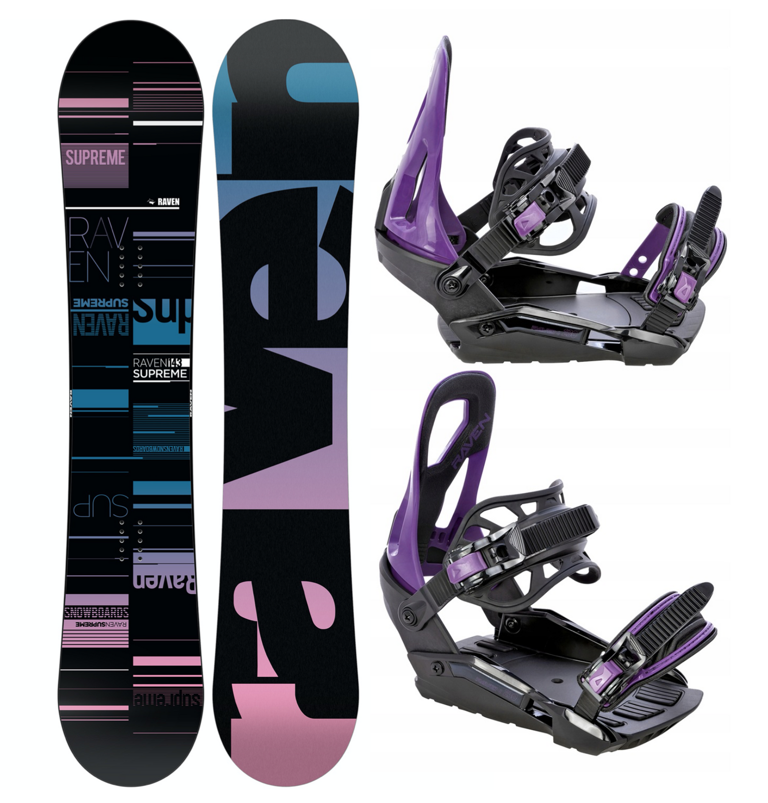 Damski zestaw snowboard Raven Supreme black + wiązania s230 | SNOWBOARD ...